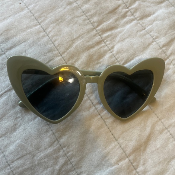 Accessories | Heart Glasses Sage Green | Poshmark